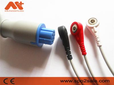 China Datex Ohmeda 3-Lead ECG Cable CB-72395R - 10-Pin Connector, 3400mm Length, Medical TPU for sale