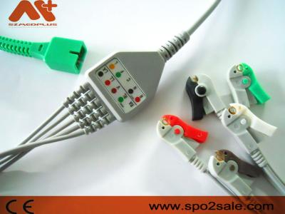 China MEK MP 1000/600/500 Compatible 5-Lead ECG Cable with 3400mm Length and 9-Pin Connector for sale