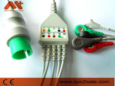 China Spacelabs Compatible 5 Lead ECG Cable with 17-Pin Connector and 3400mm Length - CB-72596R for sale