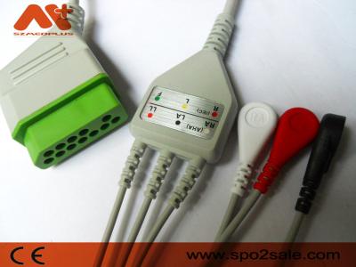 China 3 Lead ECG Cable Nihon Kohden Direct Connect 12Pin 250cm TPU AHA for sale