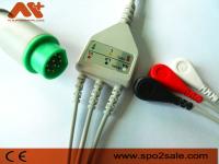 China Siemens 10 Pin ECG Cable 3 Lead Snap 250cm TPU AHA Compatible for sale