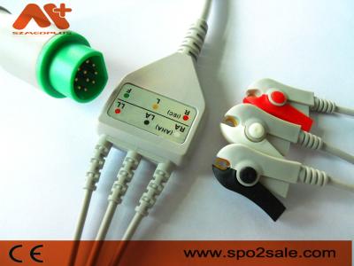 China Siemens Compatible 3 Lead ECG Cable 10 Pin TPU Patient Monitor Cable 250cm for sale