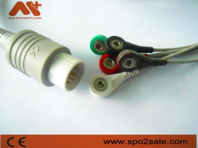 China Nihon Kohden 11 Pin 5 Lead Snap ECG Patient Monitor Cable 250cm TPU for sale