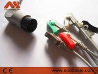 China Nihon Kohden Compatible 5 Lead Direct-Connect ECG Cable 8Pin Clip AHA 3400mm for sale
