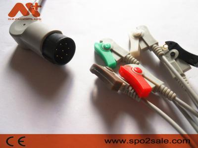 China Nihon Kohden Compatible 5 Lead Direct-Connect ECG Cable 8Pin Clip AHA 3400mm for sale