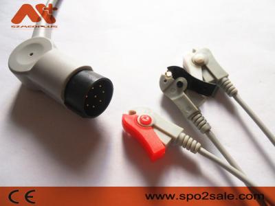 China Nihon Kohden OEC-6102A Compatible 3 Lead Direct-Connect ECG Cable 8Pin Clip TPU for sale