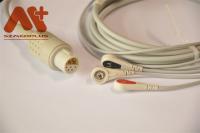 China Lohmerier Compatible ECG Cable 3 Lead Snap 7Pin for M010 M011 M211 Defi 501 for sale