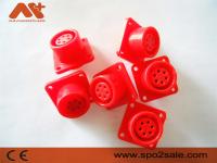 China AAMI Compatible 6 Pin IBP Connector Medical Device Connector Red ABS Gold Plated Brass Pins for sale