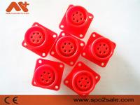 China AAMI Compatible 6 Pin IBP Connector Medical Device Connector Red ABS Gold Plated Brass Pins for sale