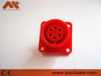 China AAMI Compatible 6 Pin IBP Connector Medical Device Connector Red ABS Gold Plated Brass Pins for sale
