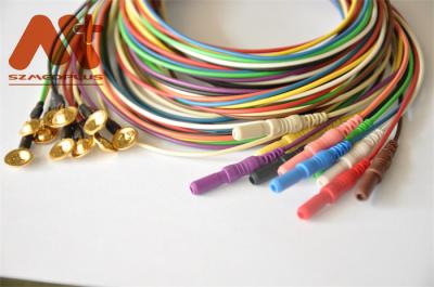 China Gold Plated EEG Cable with DIN1.5 Socket - 10 Lead Medical TPU Electrode for EEG Machines for sale