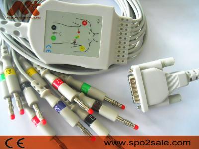China Non Detachable ECG Patient Cable for Mindray R12 10 Lead TPU Medical Grade for sale