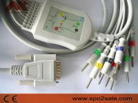 China 2.2+1.2M 10 Lead EKG Cable for Cardioline ECG 100 Electrocardiograph - DB15 Connector, 6.0mm Diameter, CE Certified for sale