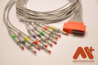China Cardioline Touch ECG-HD Holter Cable IEC Banana 4.0 16Pin Medical TPU for sale