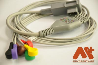 China Physio Control Compatible ECG Leadwire 6 Lead 7 Pin Snap IEC Standard for sale