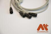 China Compatible Valenta Mn-08 7 Lead Holter ECG Cable 1.5m Medical Grade for sale