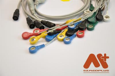 China Compatible Valenta Mn-08 7 Lead Holter ECG Cable 1.5m Medical Grade for sale