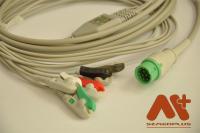 China Comen Compatible 5 Lead ECG Cable 12Pin TPU AHA for C21 C30 C50 C70 C90 C100 for sale