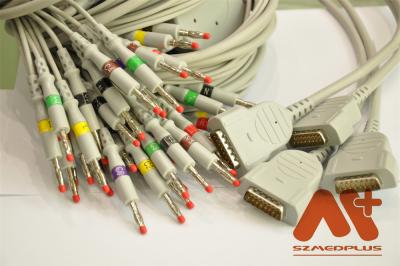 China GE Healthcare Compatible Direct-Connect EKG Cable - 10 Lead with DB 15Pin Connector and 6.0mm Medical TPU Cable for sale