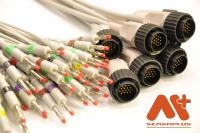 China Kenz PC-104 EKG Cable 16 Pin Medical TPU 10-Lead 220cm for Cardioline Delta Kenz 103 106 107 Series for sale