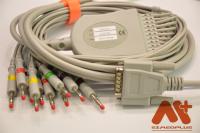 China Cardionics 10 Lead ECG Cable DB15 for Cardio Touch Cardio Plug EKG Machine 6.0mm TPU for sale