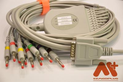 China Cardionics 10 Lead ECG Cable DB15 for Cardio Touch Cardio Plug EKG Machine 6.0mm TPU for sale