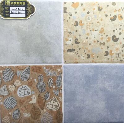 China Ceramic 300x300mm Multicolor Low Water Absorption Ink-jet printing Glazed Rustic Tiles for sale
