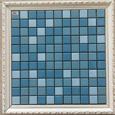 China Small Size Swimming Pool Mosaic Tiles 6mm Thickness Mesh Decorative Tiles for sale