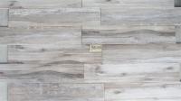 China Light Gray Color Ceramic Tiles Wood Design Non Rectified Edge Matt Surface for sale