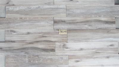 China Light Gray Color Ceramic Tiles Wood Design Non Rectified Edge Matt Surface for sale