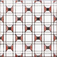 China Engraved Surface Crystal Glass Tile 300 X 300 Mm With Gold Classical Style for sale