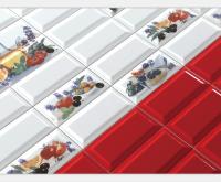 China Elegant Shape Red Subway Wall Tile 75x152mm Bathroom Wall Decorative for sale