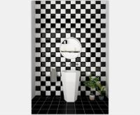 China Easy To Use 152X152mm Subway Wall Tile Black And White Glossy For Bathroom Kitchen Decoration for sale