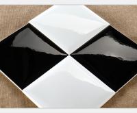 China Easy To Use 152X152mm Subway Wall Tile Black And White Glossy For Bathroom Kitchen Decoration for sale