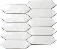 China Residential Wall Backsplash Ceramic Subway Tile White Bevel Size 75x150mm for sale