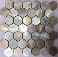 China 3D Gold Colorful Hexagon Metal Stainless Steel Mosaic Tile / Porcelain Mosaic Wall Tile for sale