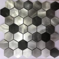 China 3D Gold Colorful Hexagon Metal Stainless Steel Mosaic Tile / Porcelain Mosaic Wall Tile for sale