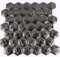 China 3D Gold Colorful Hexagon Metal Stainless Steel Mosaic Tile / Porcelain Mosaic Wall Tile for sale