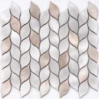 China Acid - Resistant Leaf Marble Square Ceramic Mosaic Tile For Bathroom / Kitchen for sale