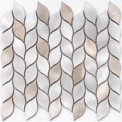 China Acid - Resistant Leaf Marble Square Ceramic Mosaic Tile For Bathroom / Kitchen for sale