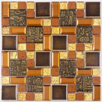 China Durable Fish Scale Irregular Glass Mosaic Tile Mixed Color Skid Resistance for sale