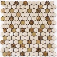 China Durable Fish Scale Irregular Glass Mosaic Tile Mixed Color Skid Resistance for sale