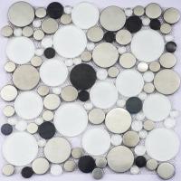 China Durable Fish Scale Irregular Glass Mosaic Tile Mixed Color Skid Resistance for sale