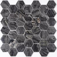 China Durable Fish Scale Irregular Glass Mosaic Tile Mixed Color Skid Resistance for sale