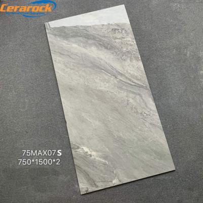 China Brown Color Full Body Polished Marble Tiles Low Water Absorption 750*1500 mm Size for sale