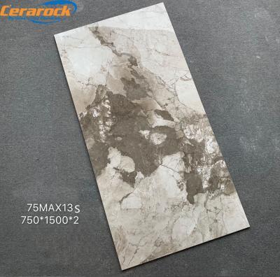 China Mix Beige Color Marble Porcelain Tile Non Rectified Edge Poilshed Surface for sale
