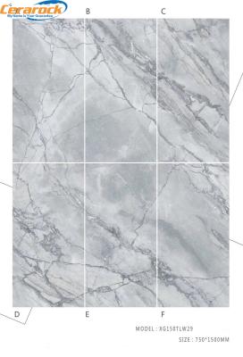 China 10 mm Thickness Anti - Slip Polished Porcelain Tile That Looks Like Marble 750*1500 mm Size for sale