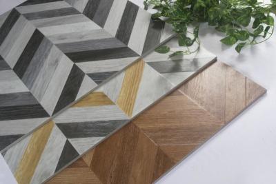 China 3D Glazed Wood Grain Surface Bathroom Floor Tiles Water Resistant for sale