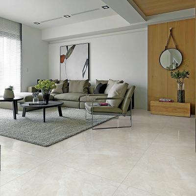 China Fashion Shiny Ceramic Tile / Sandstone Look Porcelain Tiles Light Beige for sale