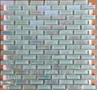 China Blue 2mm Crystal Mosaic Glass Tile For Bathroom Interior Wall for sale